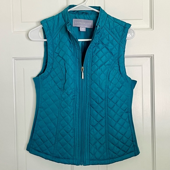 Laura Scott | Jackets & Coats | Laura Scott Teal Quilted Vest | Poshmark